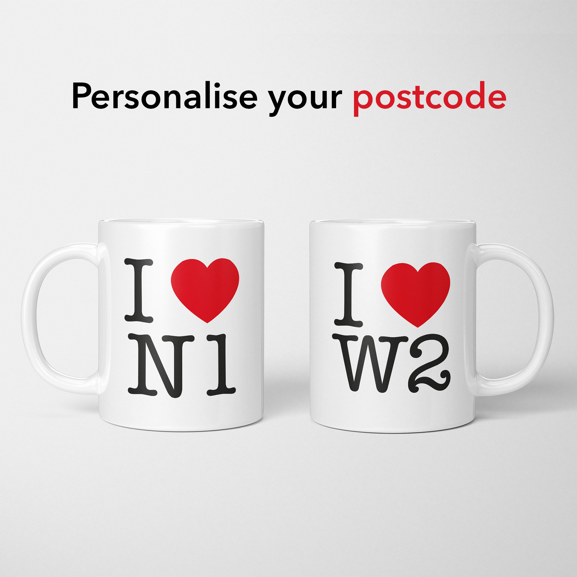 Personalised Postcode Mug Inspired by Milton Glaser - Etsy