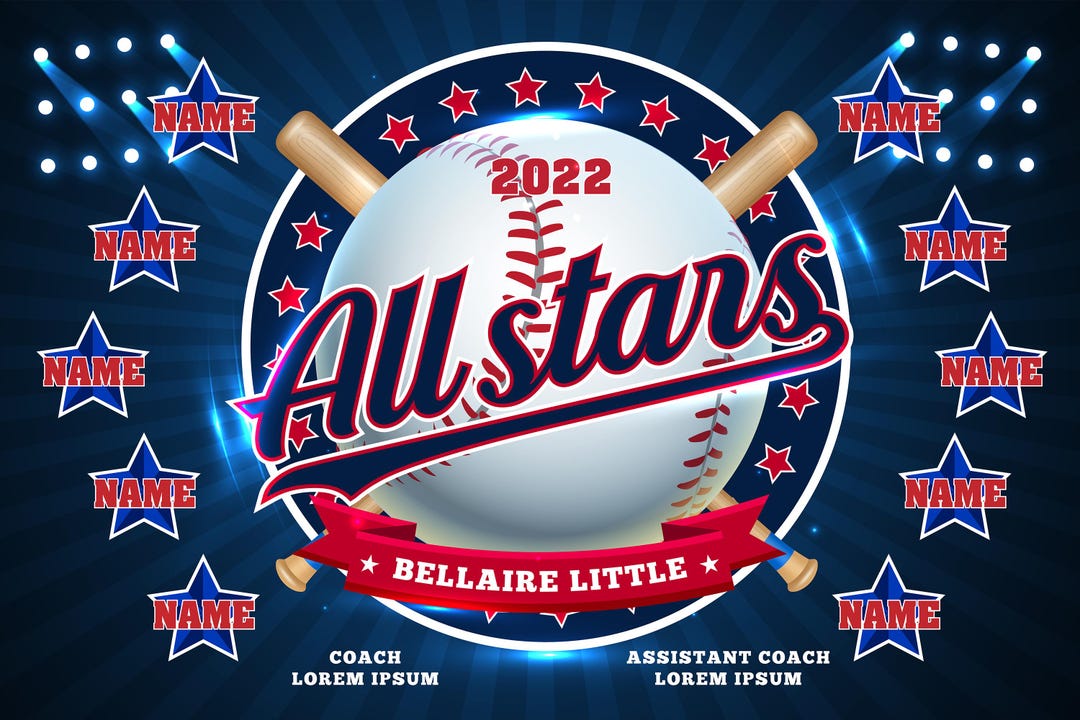 All Stars Baseball Banner Tball Banner All Star Banner Baseball Banner ...