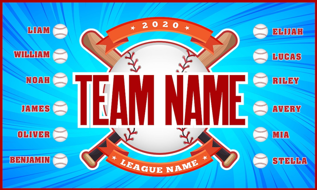 Custom Baseball Banner Tball Banner Custom Banner Baseball Banner Team ...