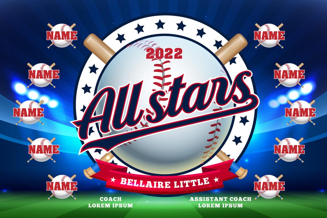 Custom All Stars Baseball Team Vinyl Banner - Etsy