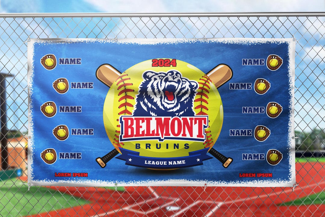 Softball Team Banner Banner Belmont Bruins Softball Banner Baseball ...