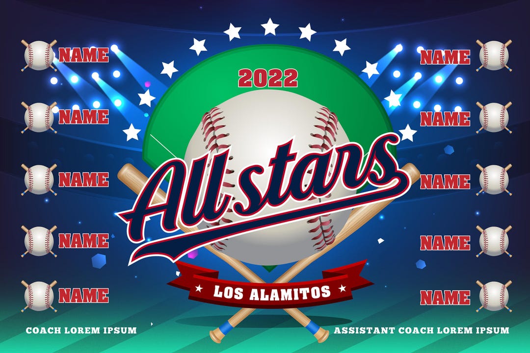 Custom All Stars Baseball Team Vinyl Banner - Etsy