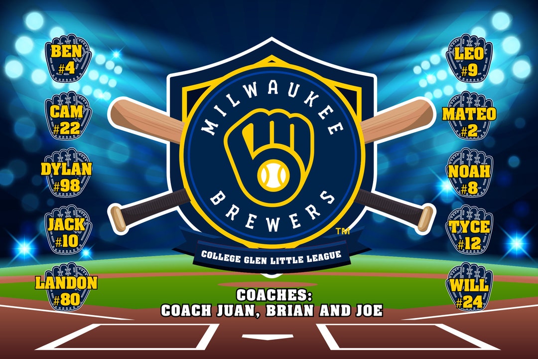 Brewers Baseball Team Banner: Custom Vinyl Tball, Softball - Etsy