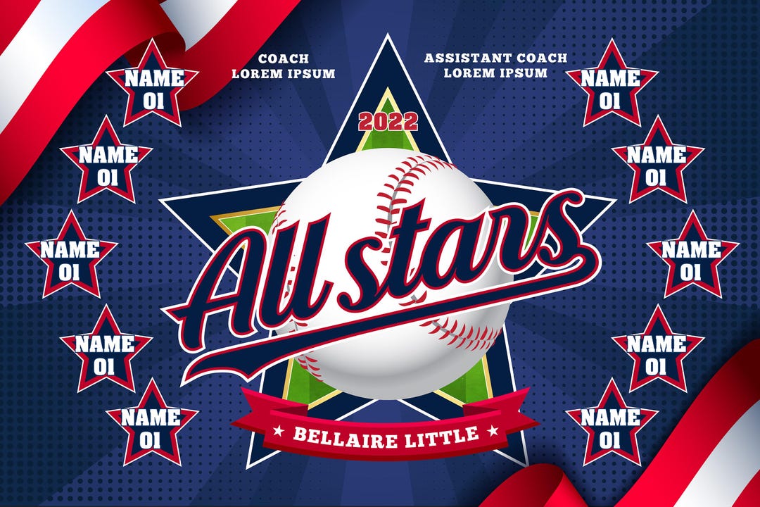 All Stars Baseball Banner Tball Banner All Star Banner Baseball Banner ...