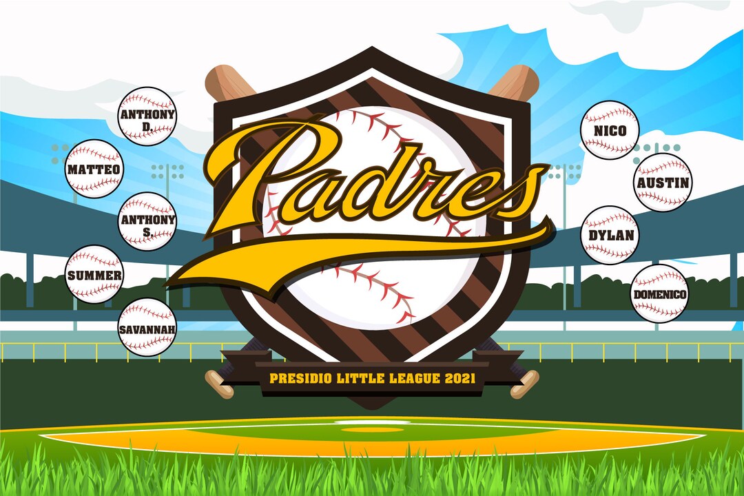 Custom Padres Baseball Team Vinyl Banner: T-ball & Softball - Etsy