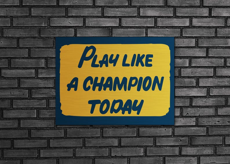 Notre Dame "play Like a Champion Today" Sign: Vinyl Banner or Aluminum ...