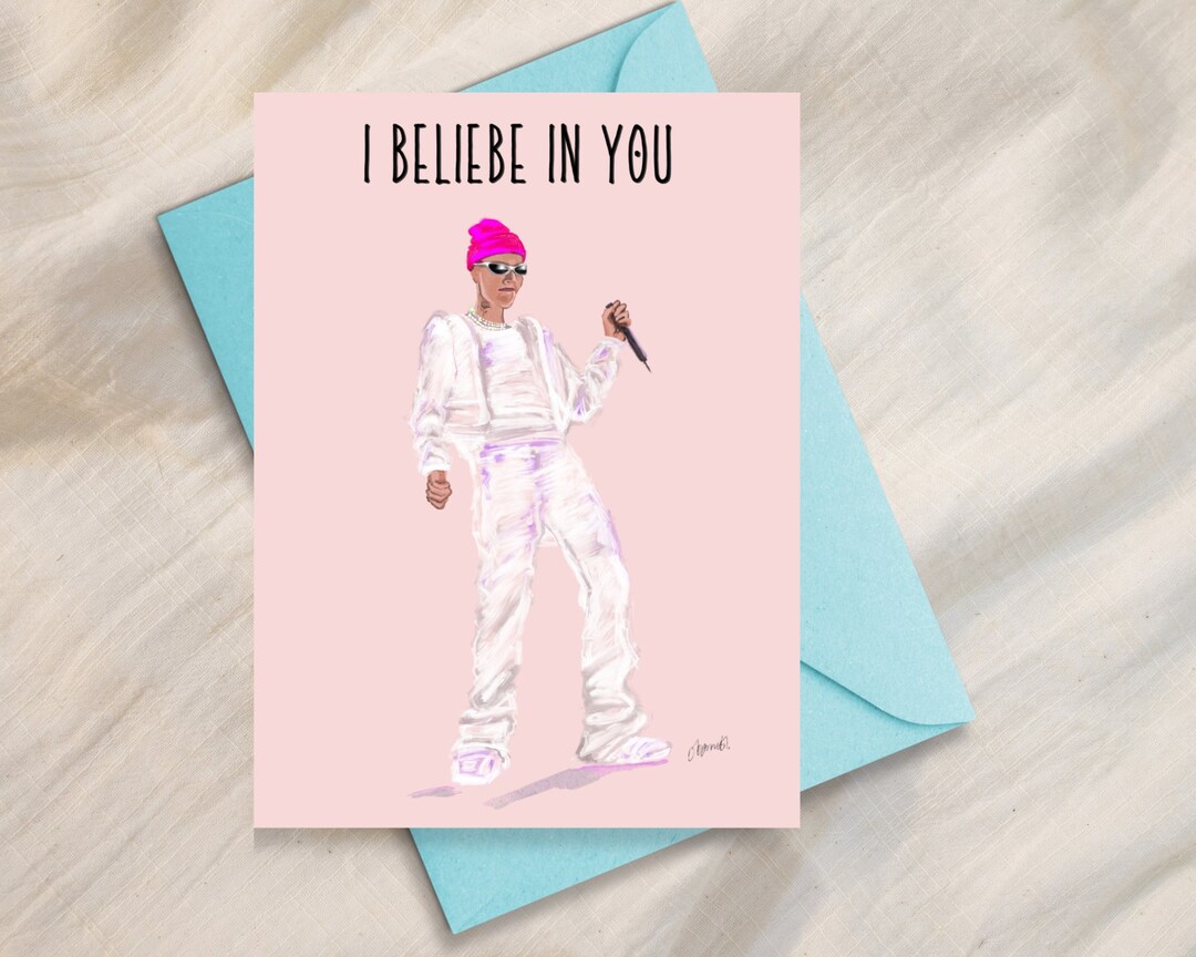 Justin Bieber Birthday Card, Justin Bieber Birthday Gift, Justin Bieber ...