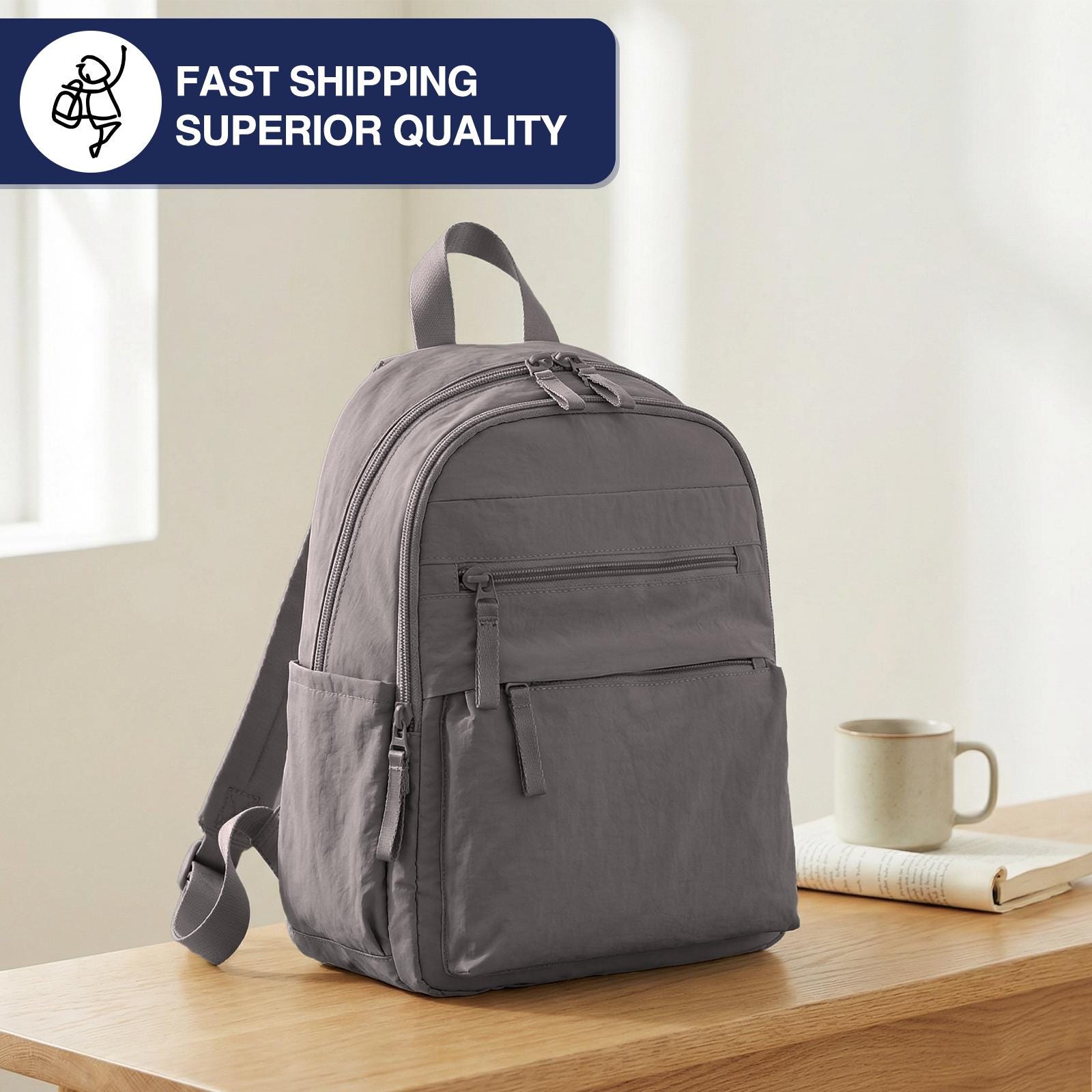 Sage Green Mini Backpack Women Waterproof Nylon Daypack Cute Aesthetic ...