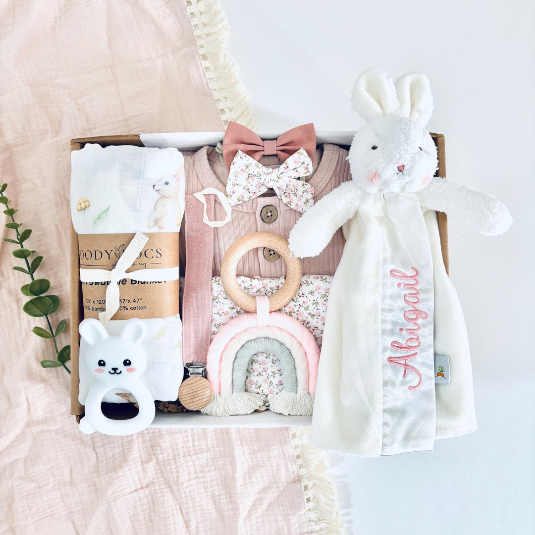 New Baby Girl Gift Basket, Baby Shower Gift, Personalized Gift for Baby ...