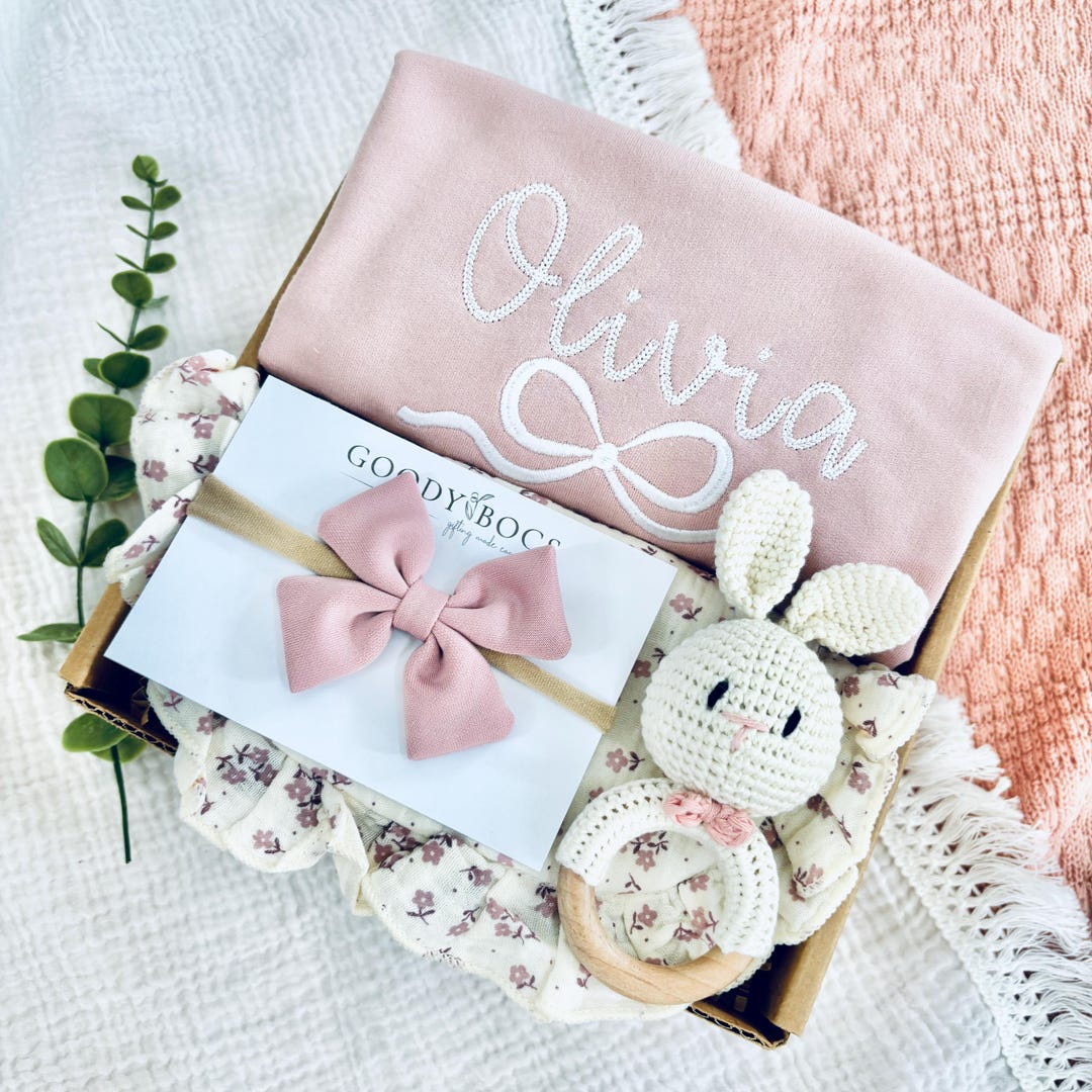 Personalized Baby Girl Present, Baby Girl Gift Set, Baby Girl Shower ...