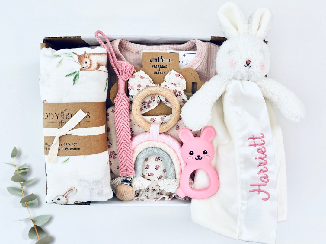 New Baby Girl Gift Basket, Baby Shower Gift, Personalized Gift for Baby ...
