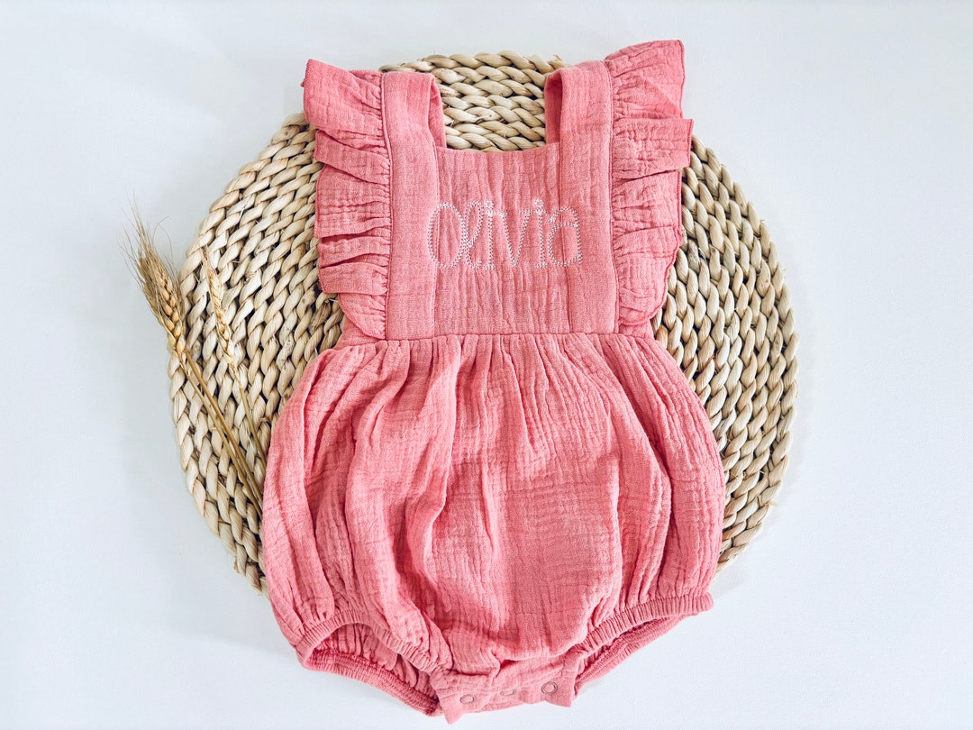 Personalized Baby Girl Outfit, Embroidered Baby Girl Outfit, First Birthday Outfit, Baby Girl ...