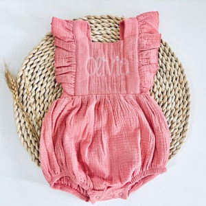 Personalized Baby Girl Outfit, Embroidered Baby Girl Outfit, First Birthday Outfit, Baby Girl ...