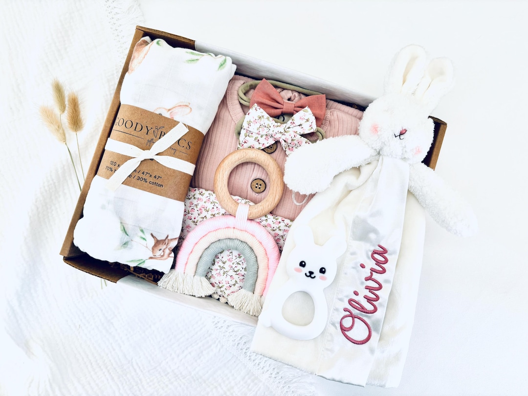New Baby Girl Gift Basket, Baby Shower Gift, Personalized Gift for Baby ...