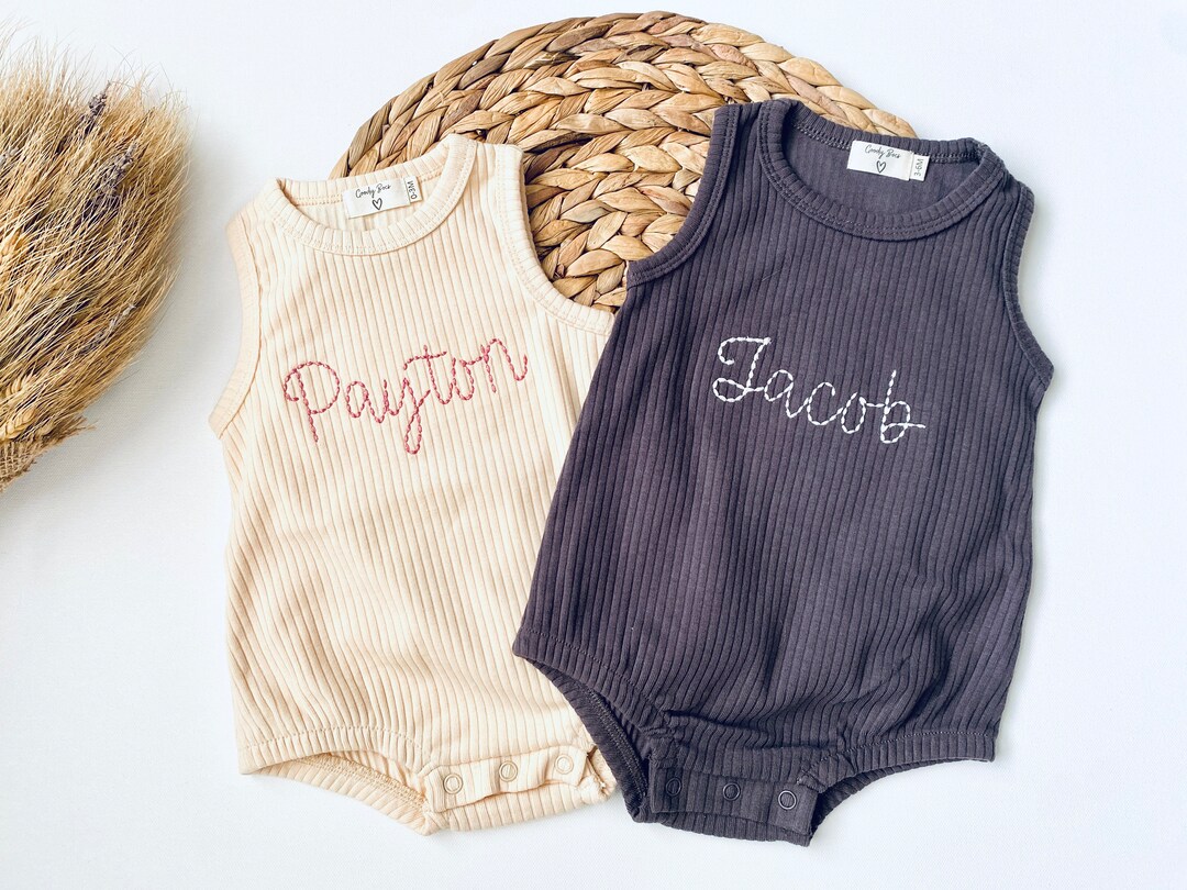 Personalized Baby Romper - Organic Baby Romper - Gender Neutral Baby ...