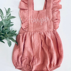 Personalized Baby Girl Outfit, Embroidered Baby Girl Outfit, First Birthday Outfit, Baby Girl ...