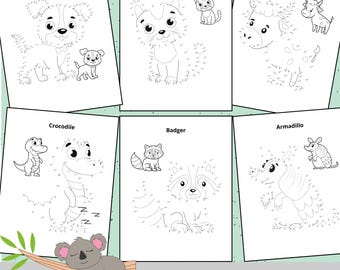 Dot to Dot Preschool, Connect the Dots Printable, Animal Coloring Book ...