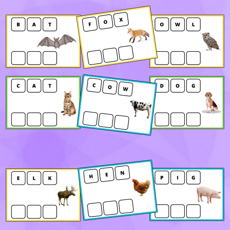 Animal Sight Word Flashcards for Kindergarten | Fun Letter Matching ...