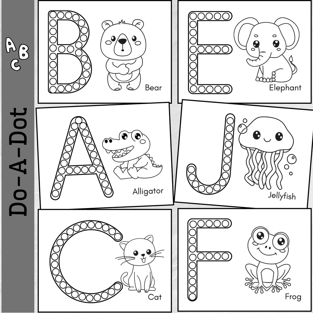 Dot Marker Coloring Pages | Printable Uppercase ABC Worksheets for ...