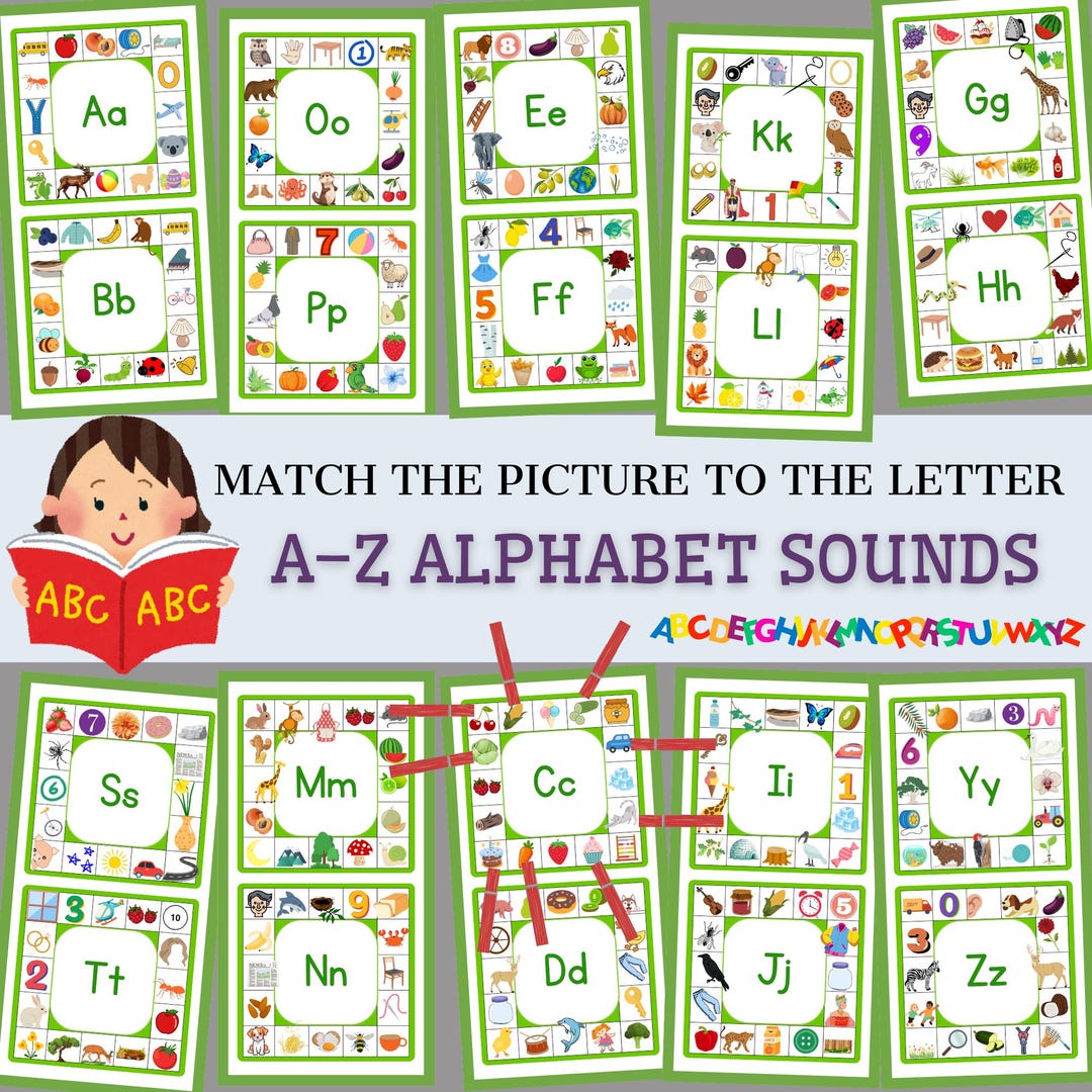 ESL Phonics Beginning Sounds Clip Cards | English Alphabet Matching ...