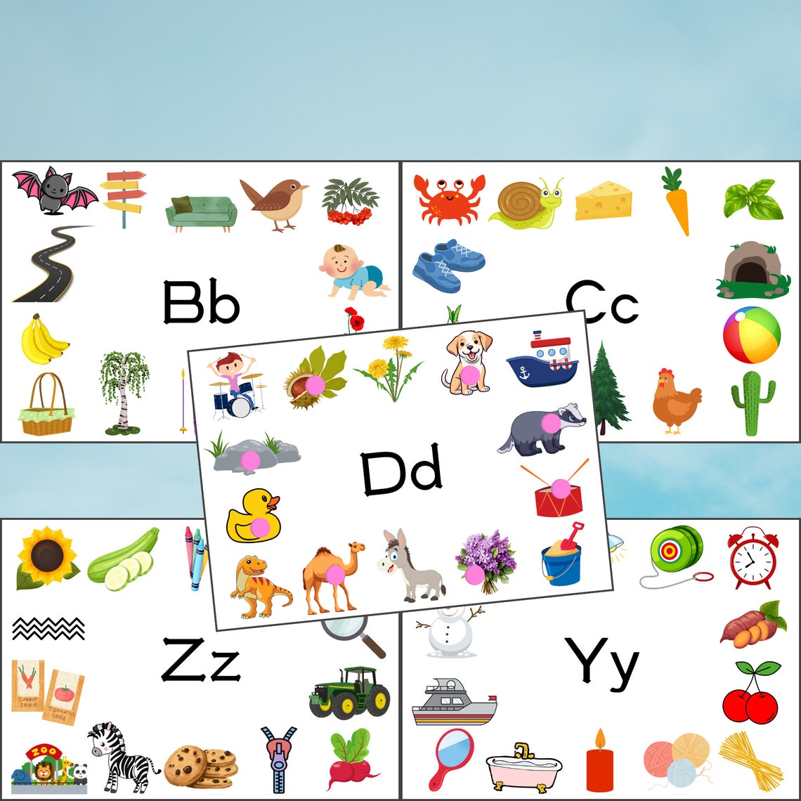 Initial Sound Phonics Alphabet Cards, Montessori Education ...