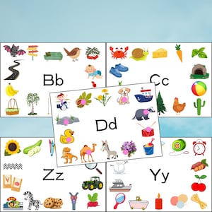 Initial Sound Phonics Alphabet Cards, Montessori Education ...
