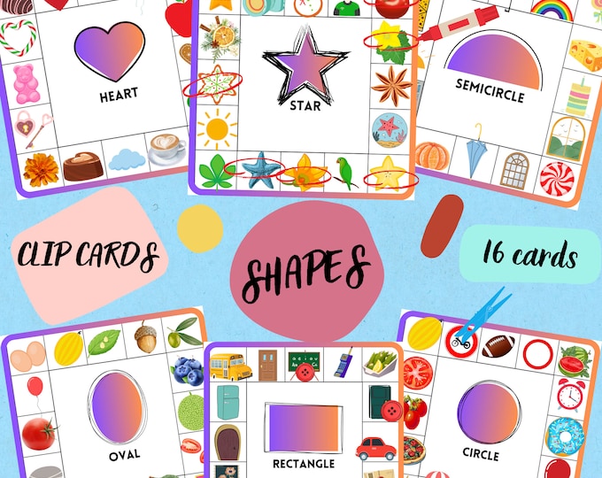 Octopus 2D Shape Matching Clip Cards | Printable Math Activity for ...
