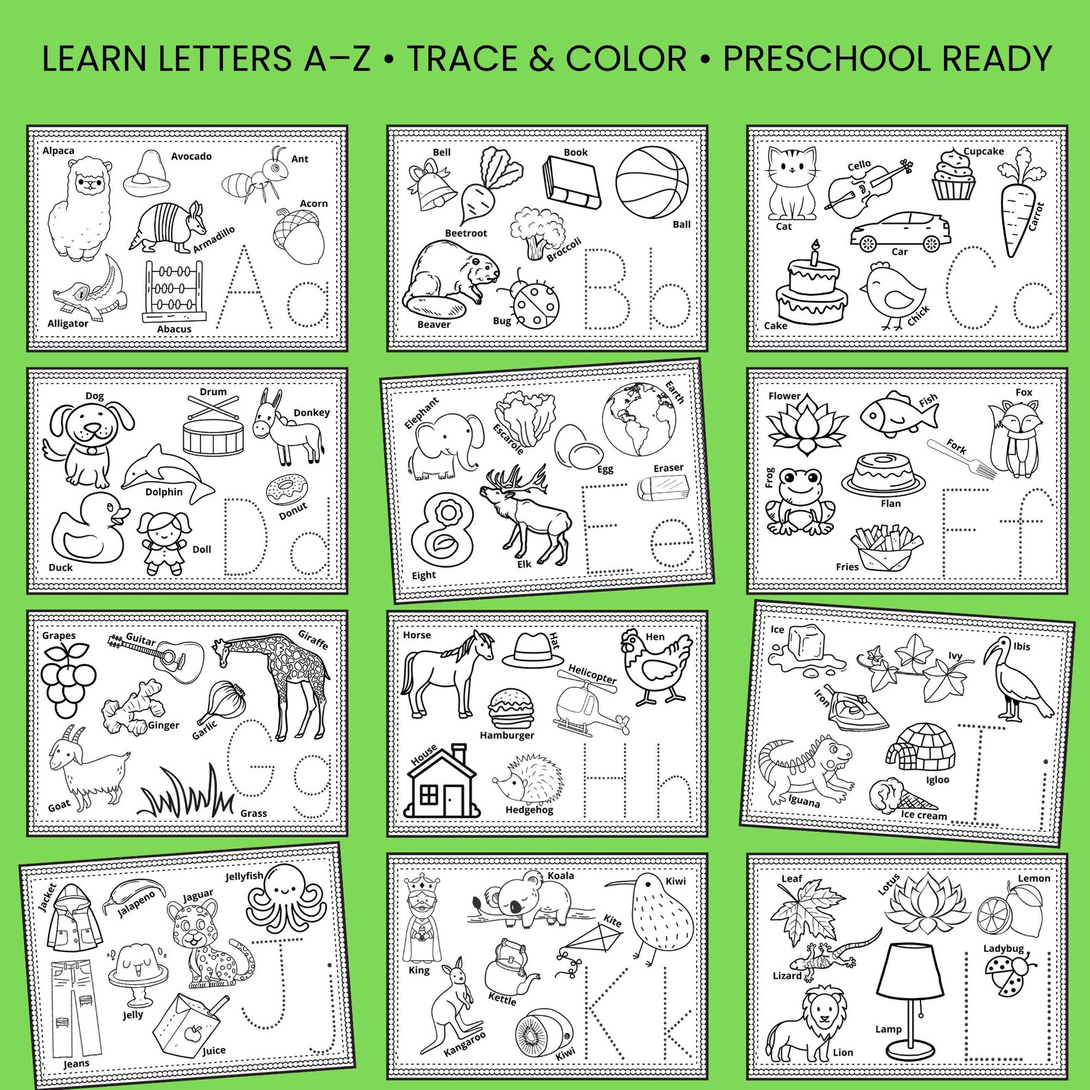 Printable ABC Coloring Sheets | Fun Alphabet Coloring Pages A–Z for ...