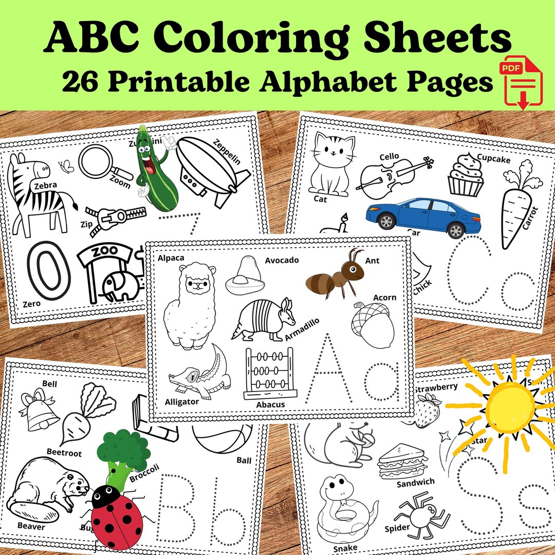 Printable ABC Coloring Sheets | Fun Alphabet Coloring Pages A–Z for ...
