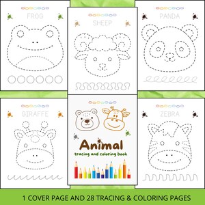 Tracing Practice and Coloring Pages for Kids | Pre-writing Worksheets ...
