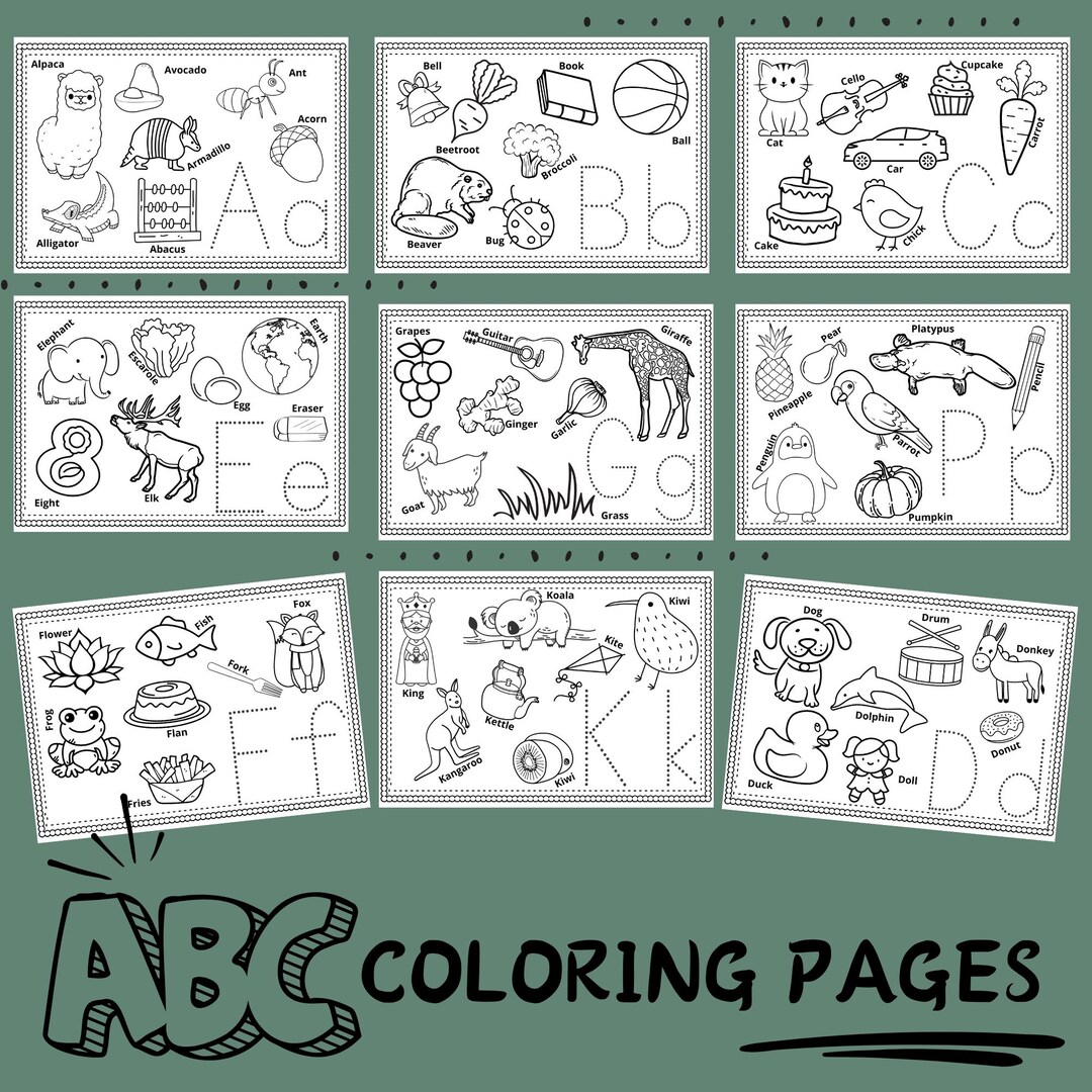 Printable Alphabet Coloring Pages & Letter Tracing Worksheets for ...