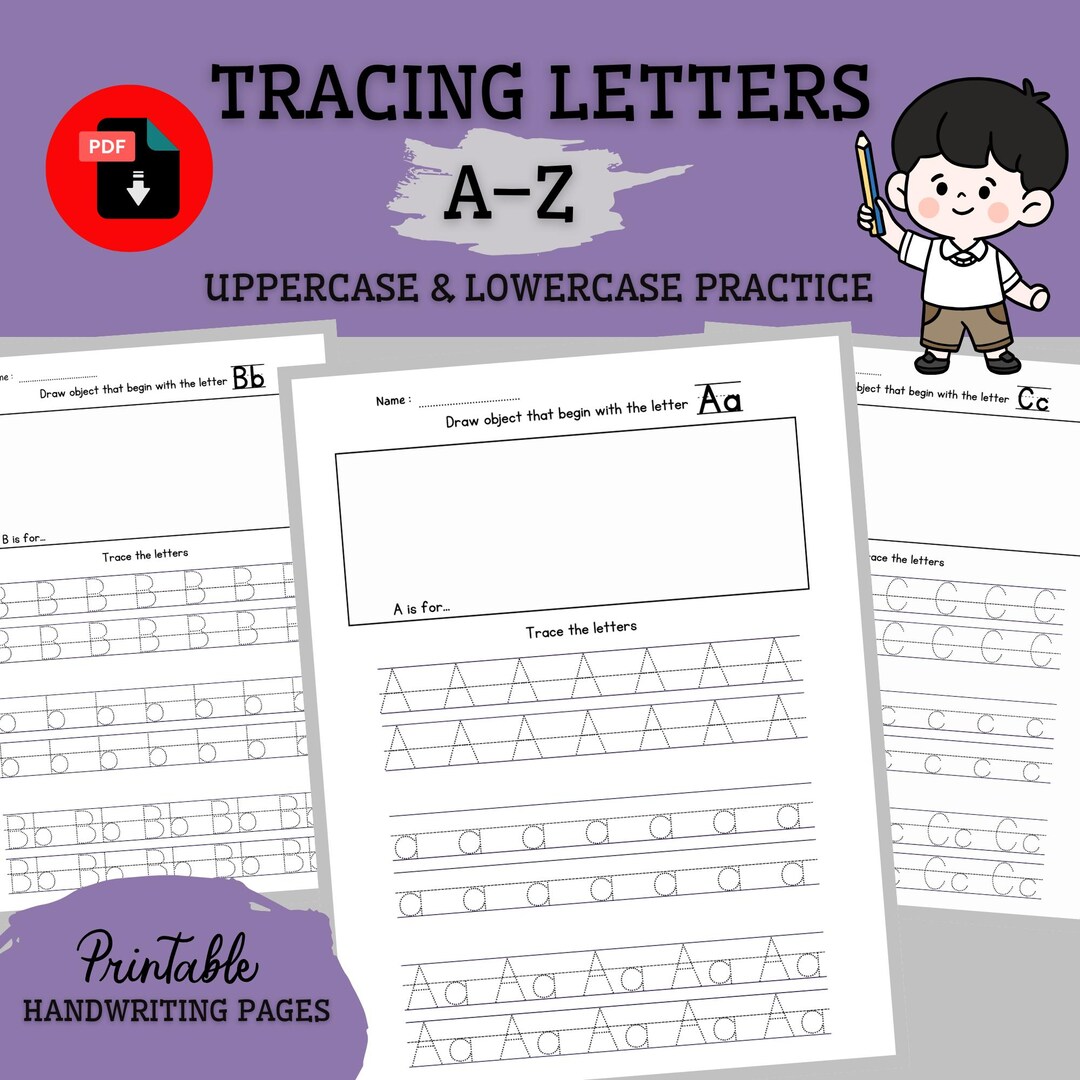 Tracing Letters Printables for Kids | A–Z Handwriting Practice ...