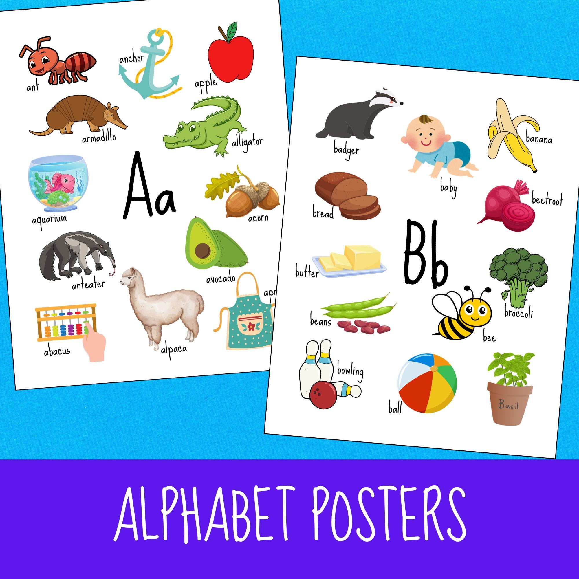 Preschool Alphabet Letter Sound Poster Set, Kindergarten Classroom ...