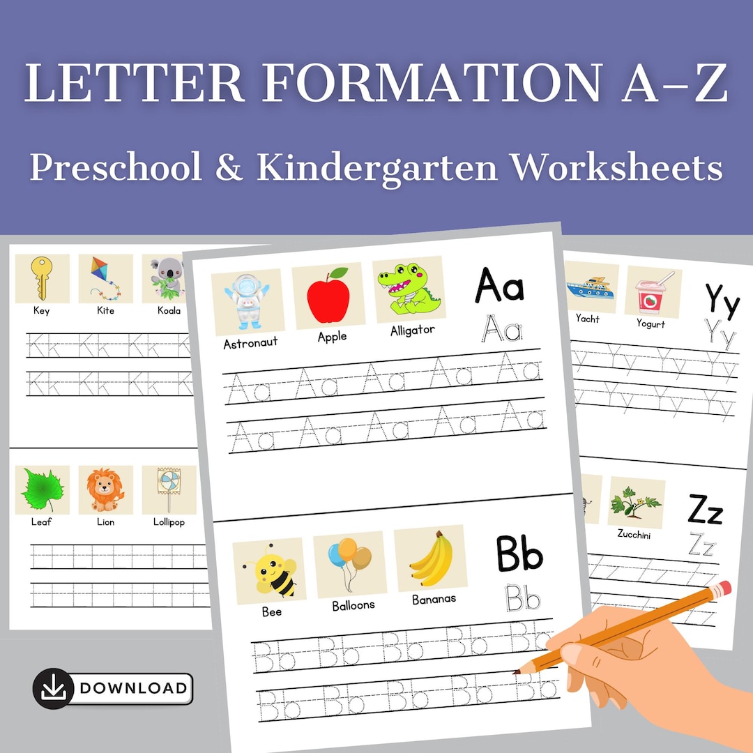 Letter Formation Practice Worksheets | Tracing Alphabet A-Z for ...