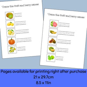 Fruit Name Tracing Worksheets for Preschool | Printable Handwriting ...