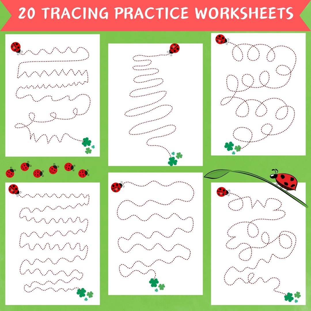Ladybug Preschool Line Tracing Worksheets, Toddler Tracing Activities ...