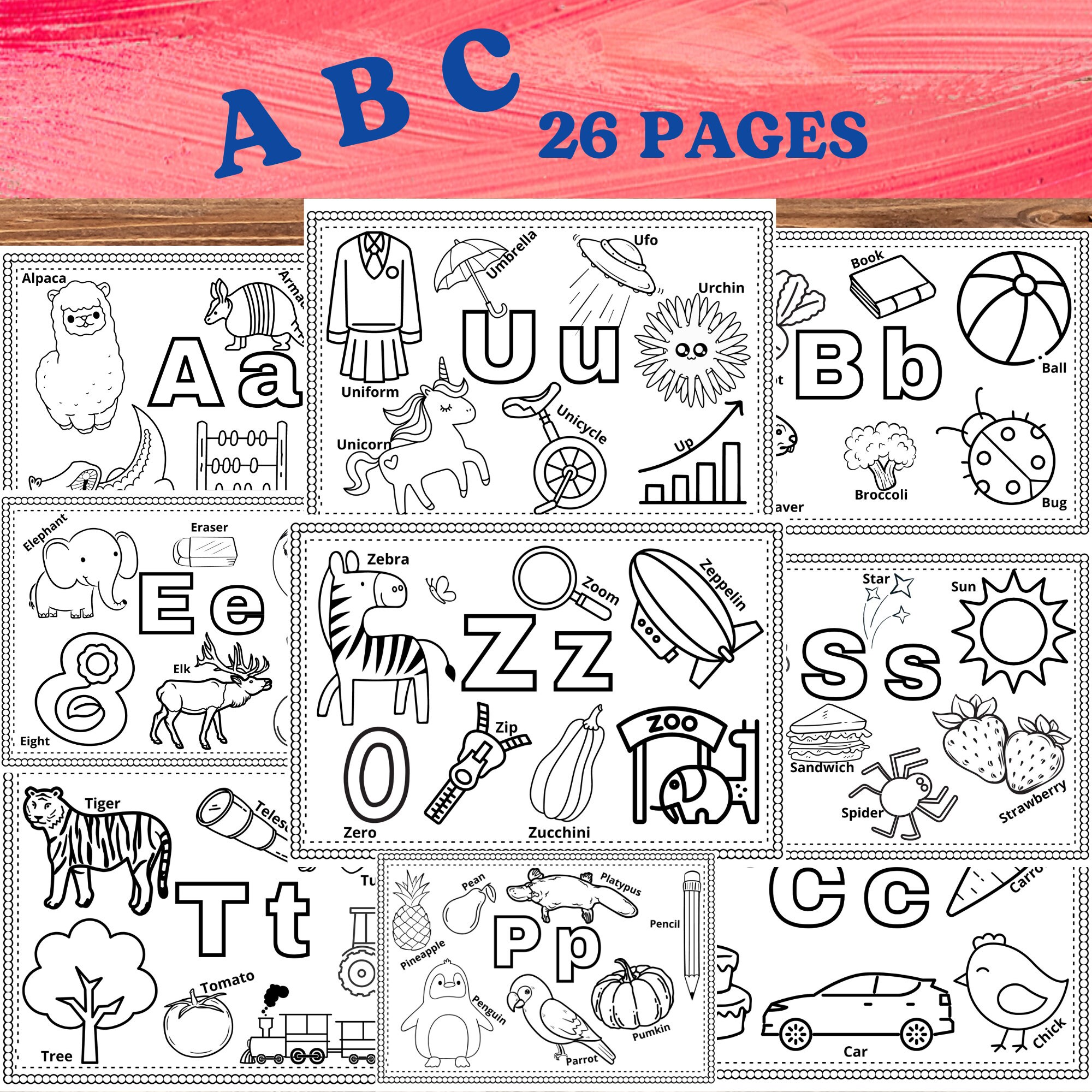 Coloring Pages, Alphabet, Printable for Kids, Preschool, Kindergarten ...