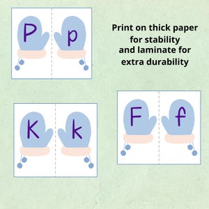 Mittens Letter Matching Game, ABC Puzzles, Preschool, Kindergarten ...