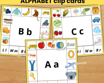 Beginning Sounds Clip Pencils, ABC Printable, Phonics Activity ...