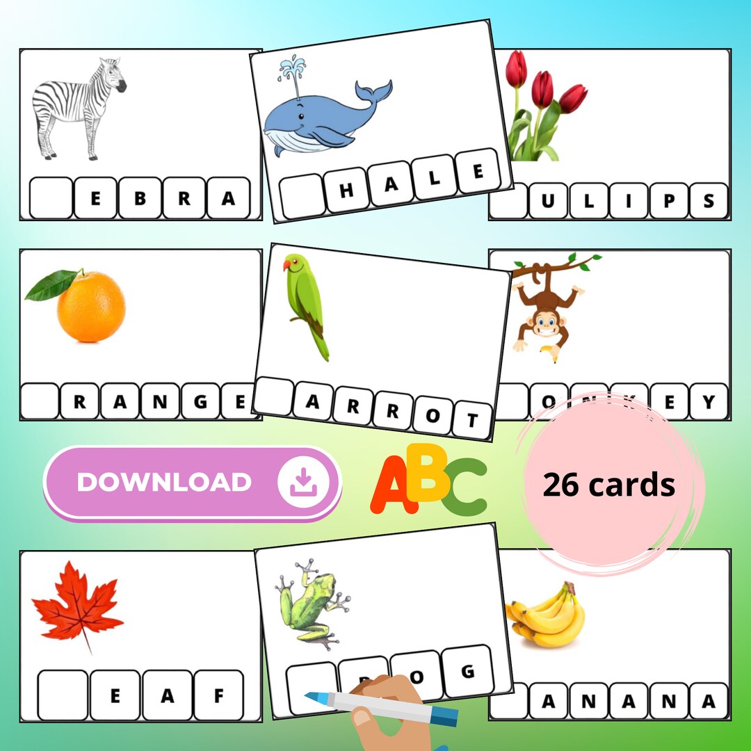 Beginning Letter Sounds Phonics Cards, Printable Preschool Education ...
