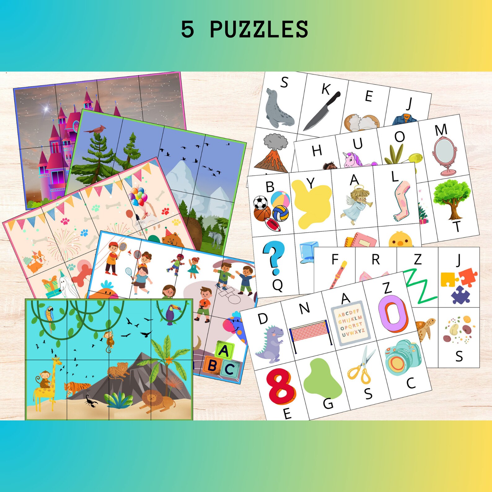 Beginning Letter Sound Matching Puzzle for Teaching Letter Recognition ...