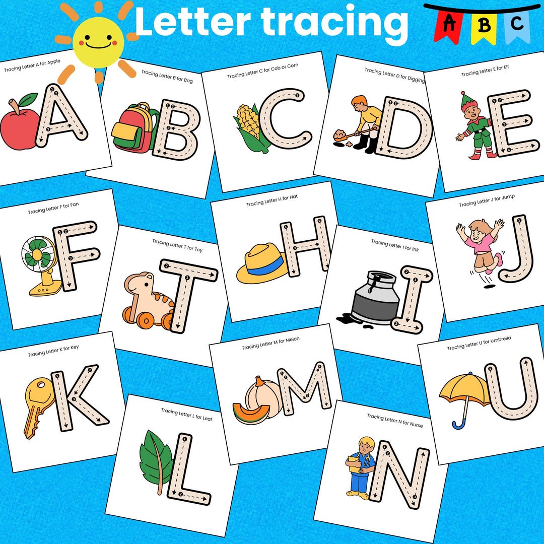 Printable Uppercase Alphabet Tracing Worksheets, Preschool-kindergarten ...