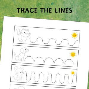 Tracing Practice, Pre-writing Worksheets, Animals, Toddler, Preschool ...