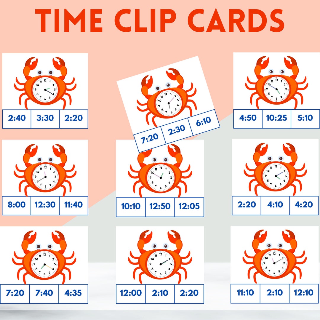 Telling Time Clip Cards Printable, How to Tell Time Analog Clock ...