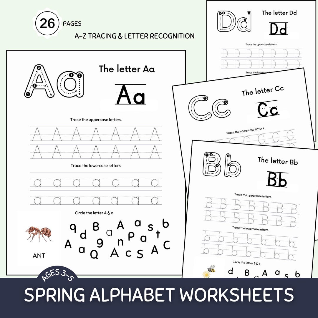 Spring Alphabet Printables | Letter Tracing A–Z | Preschool ...