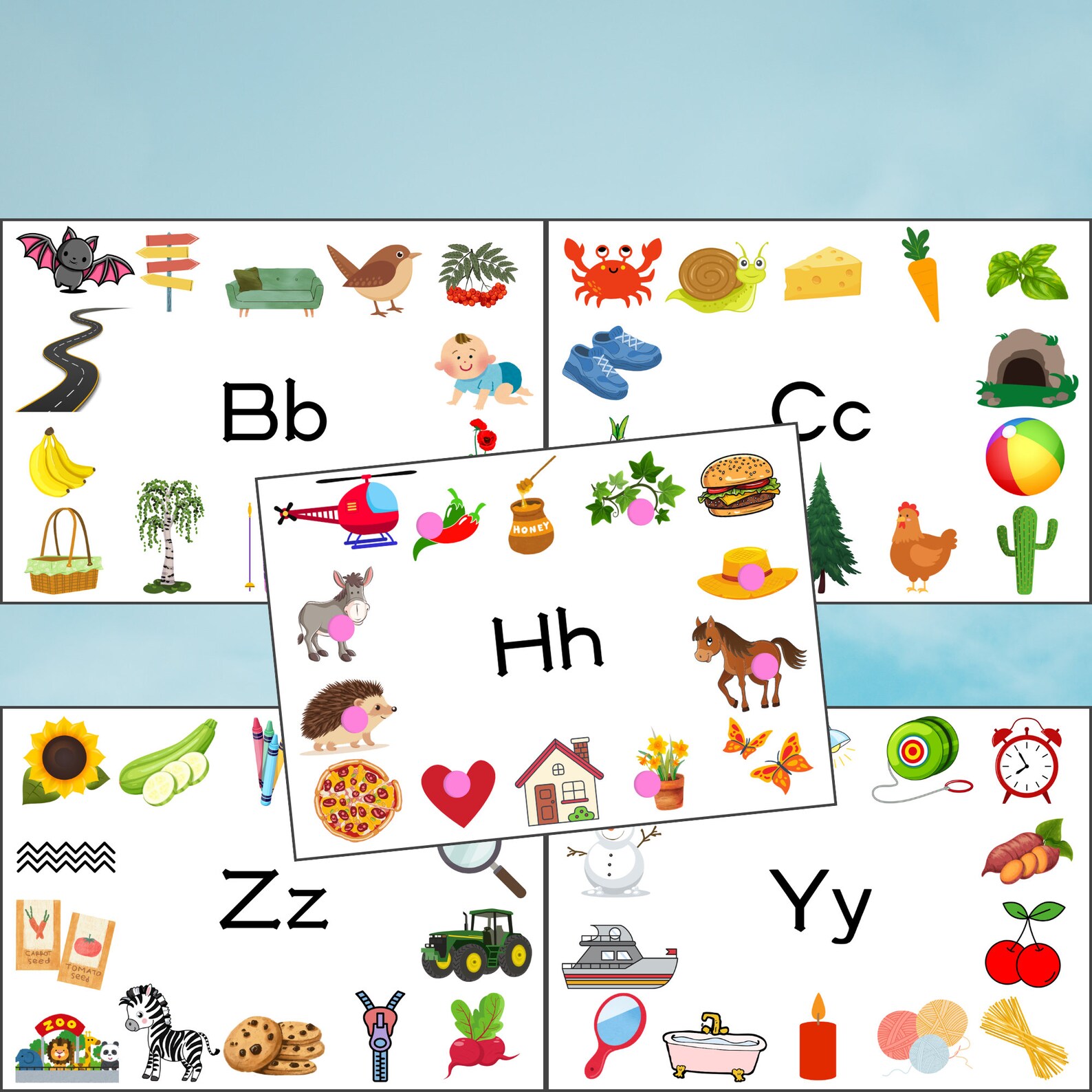 Initial Sound Phonics Alphabet Cards, Montessori Education ...