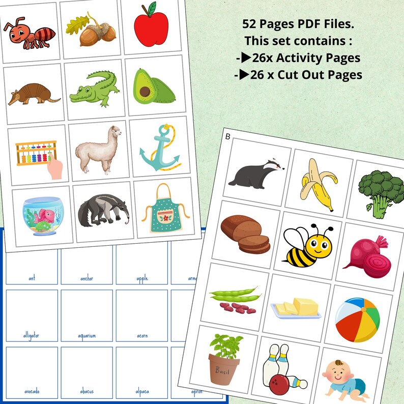 Phonics Picture Match Task Cards, Beginning Sounds Matching Activity ...