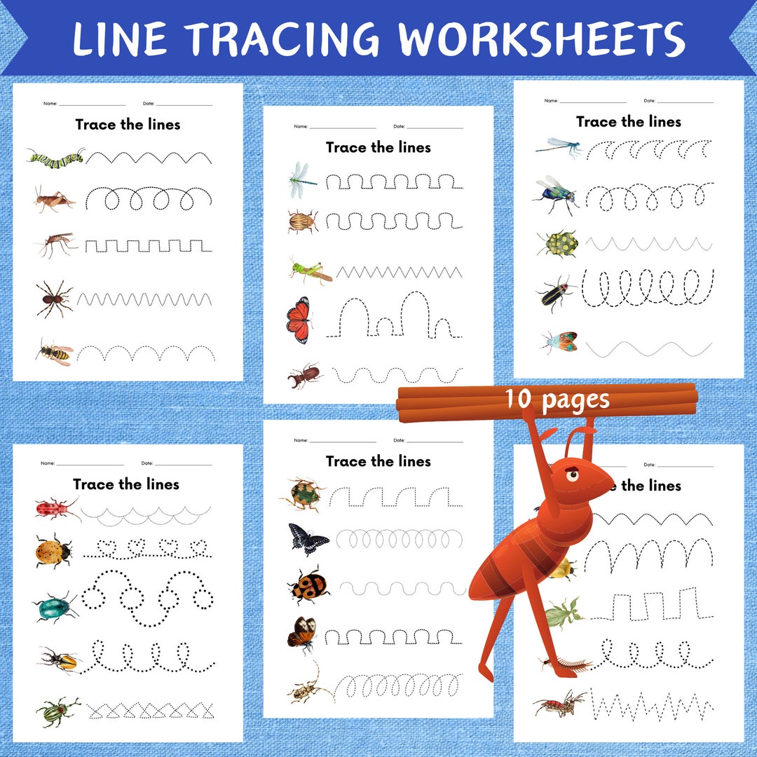 Line Tracing Practice Worksheets for Toddlers & Preschoolers | Pre ...