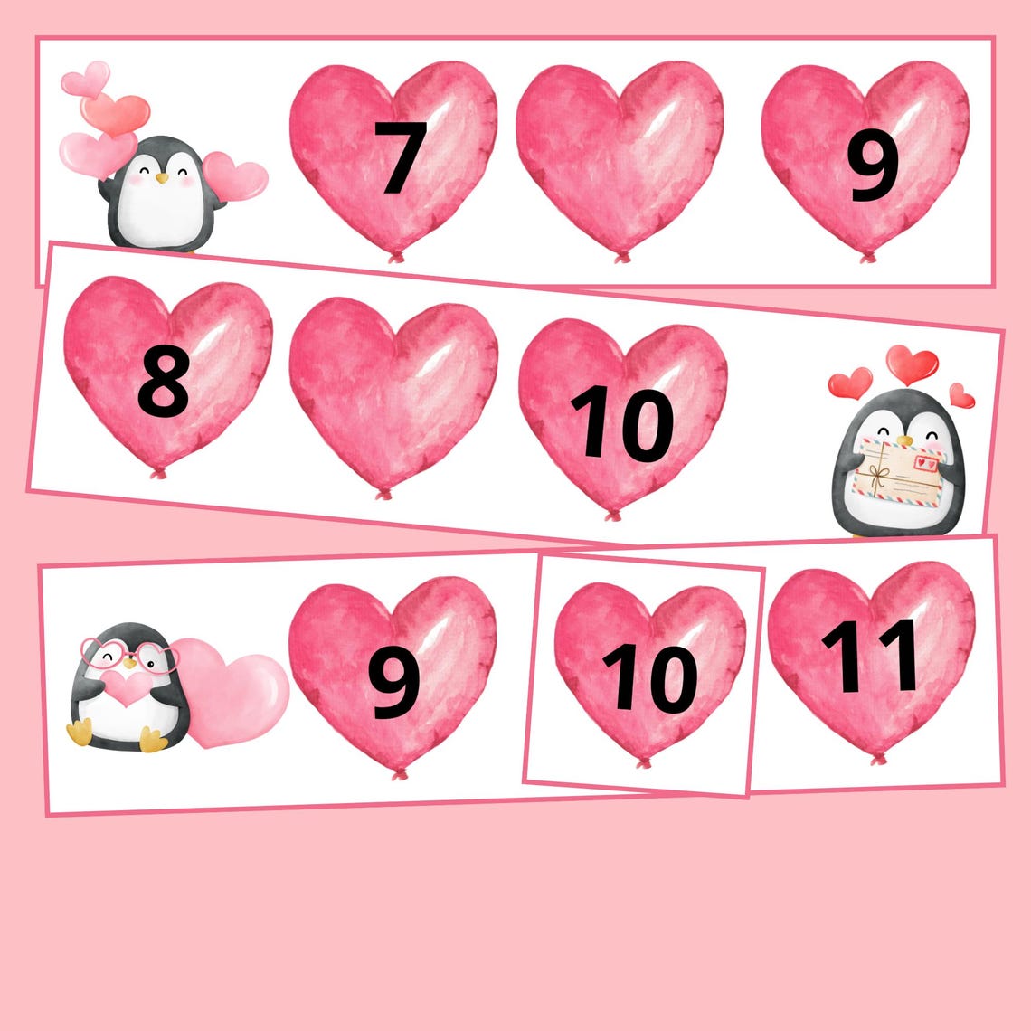 Valentine’s Math Number Sequence Worksheets 1-20 | Preschool ...