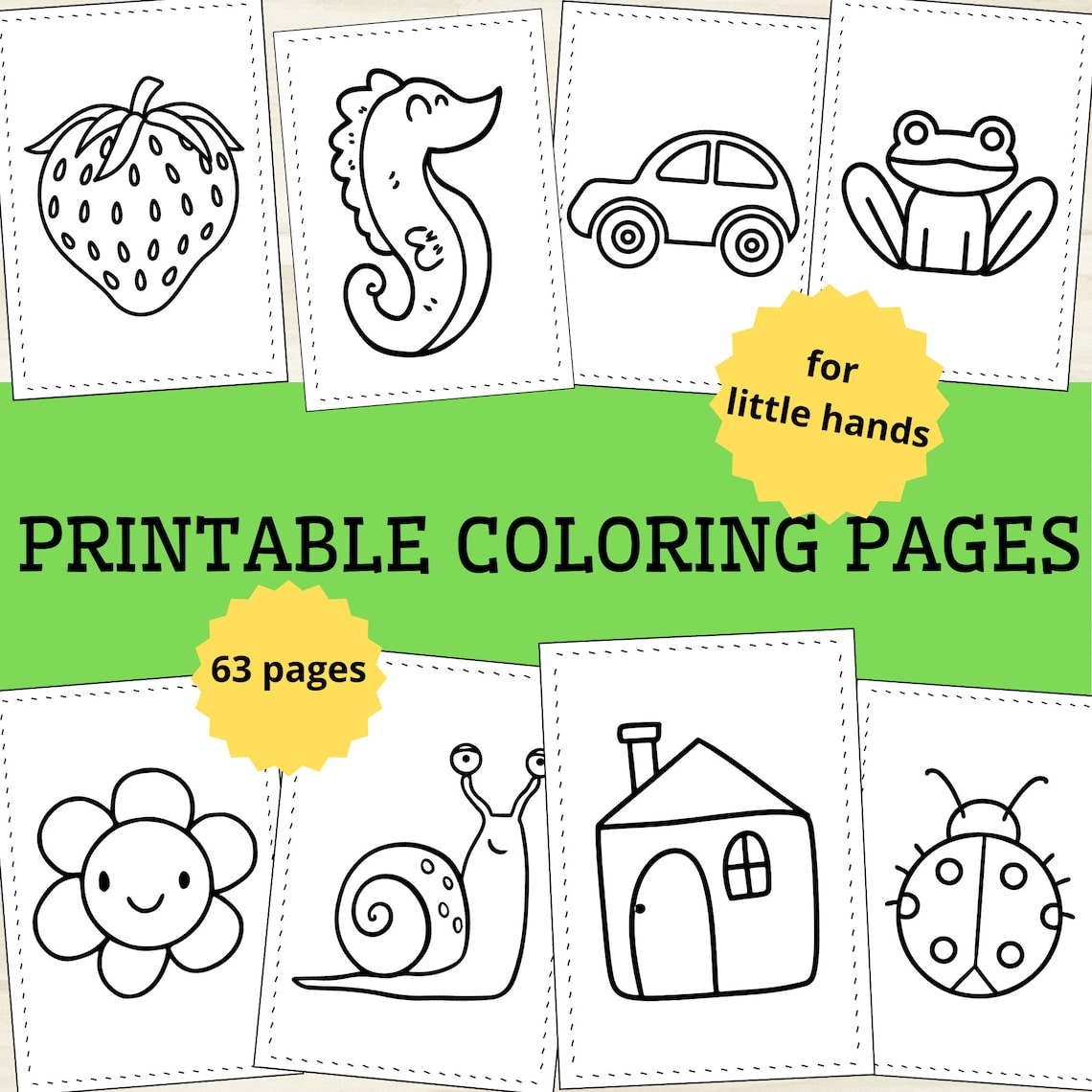 Easy Coloring Pages for Kids, Printable Coloring Book, Toddlers ...
